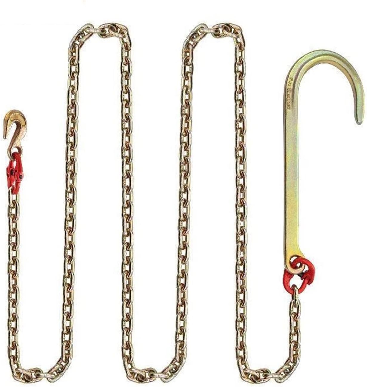 Amazon.co.jp: J Hook Chains 調節可能な牽引チェーンブライドル 9260ポンドの破断強度 & Gr80 Jフック ...