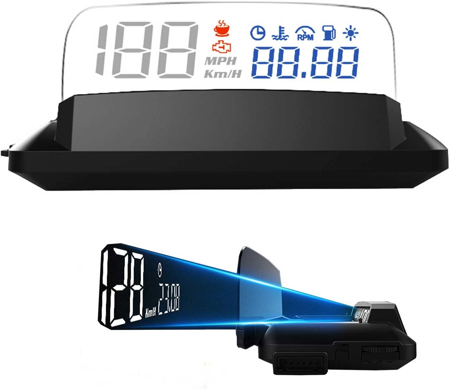 Heads up Display for Car OBD2 Gauge, 5” FHD 1080P HUD Display 3D ...