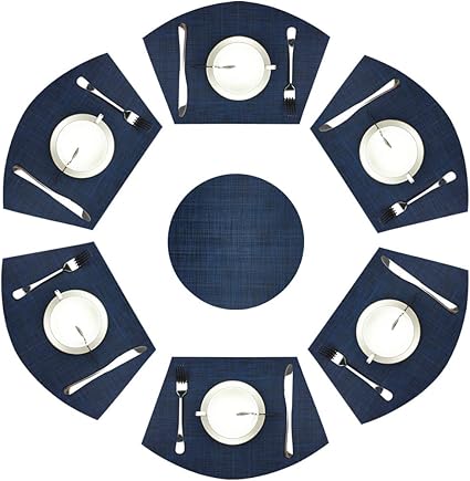 Amazon.com: Wedge Placemats,Set of 7 Vinyl Placemats for Round Tables ...
