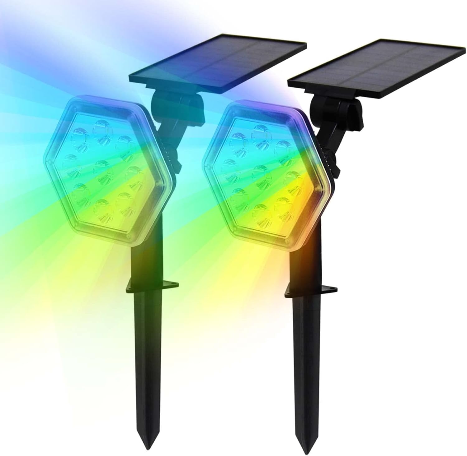 WORLD WIN Solar Spot Lights Outdoor, 7 Colors Halloween Solar Lights ...