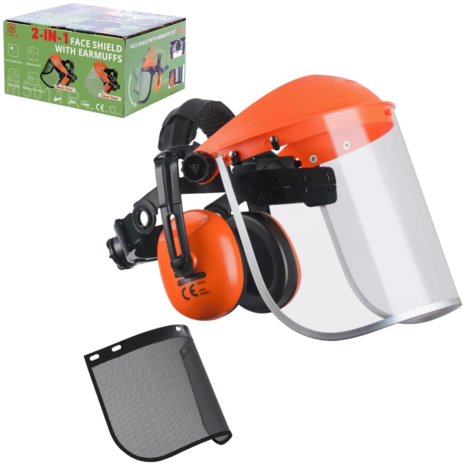 GUARDLEAD Mesh Visor Ear Muff Combination For Grass trimmer & Brush ...