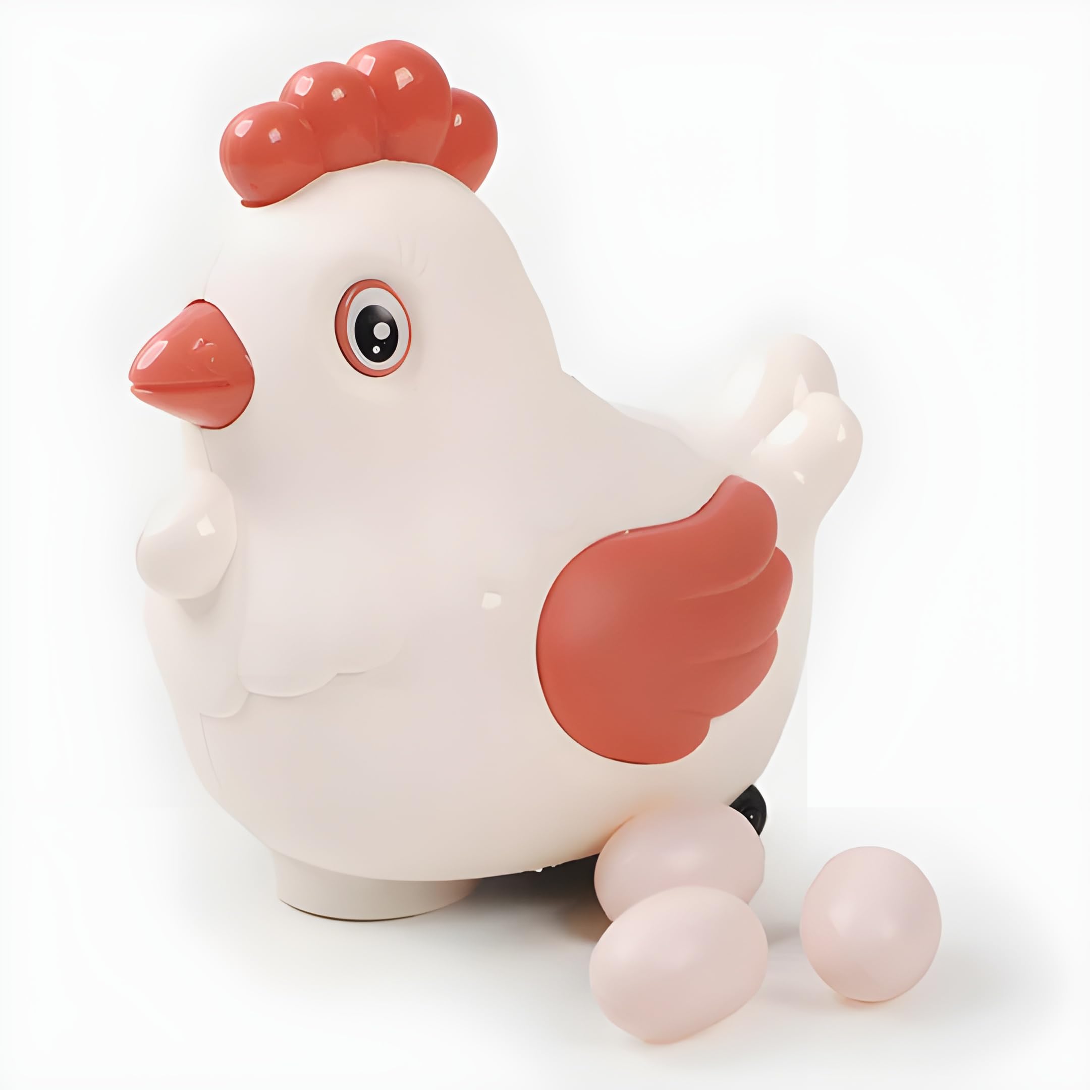 Buy CASWAA Bump and Go Hen Toy with Music for Kids, 3 Egg Laying Hen ...