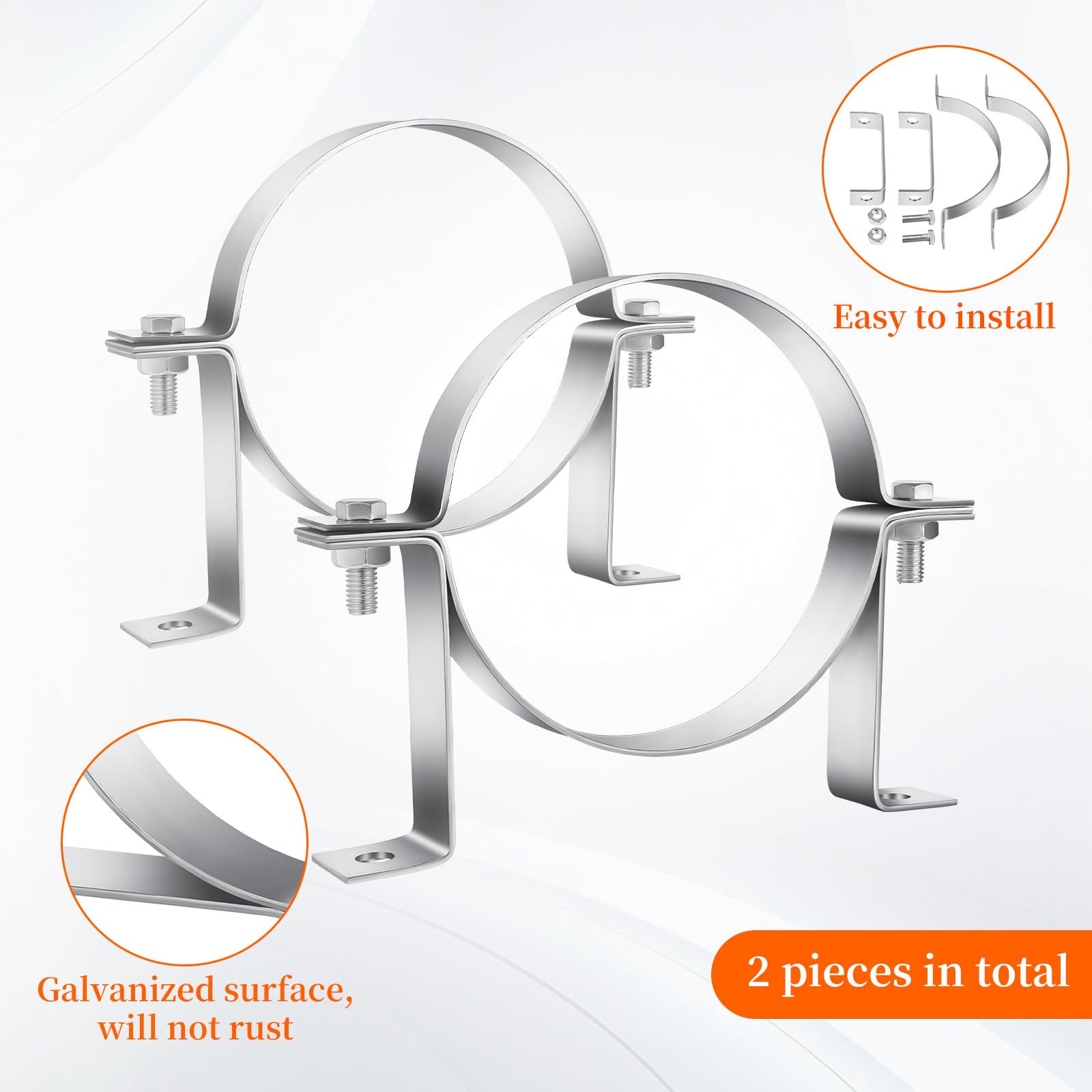 Support Pipe Brackets 2 Pcs 6 Inch B Vent Wall Strap Round Gas Vent ...