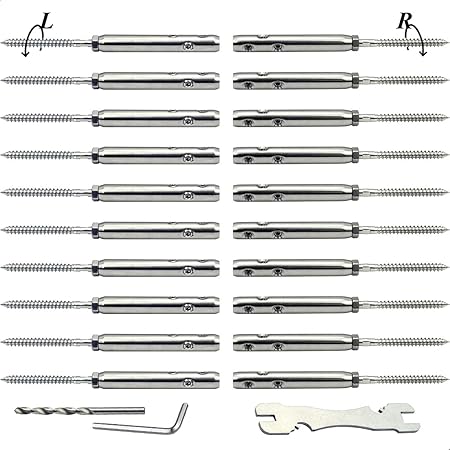 Lulultn 3/16 T316 Stainless Steel Cable Railing Hardware, System Kit ...