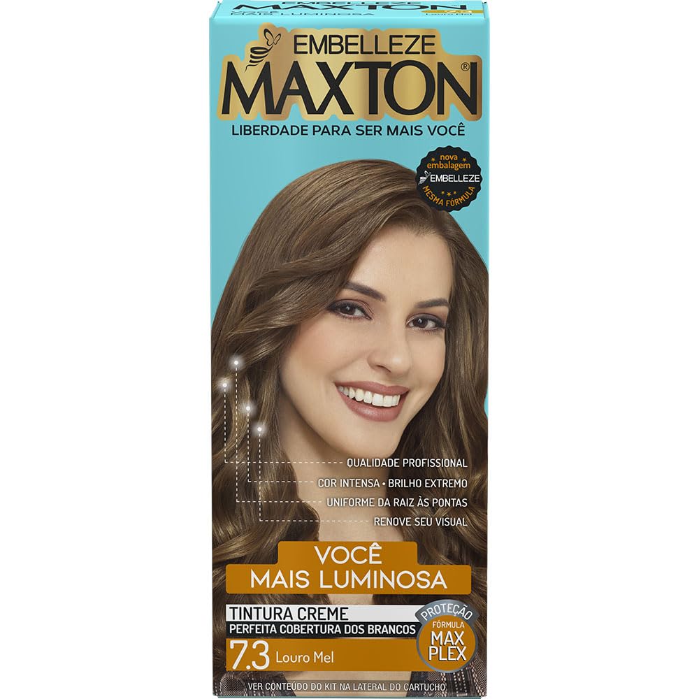 Tinta de Cabelo Maxton Louro Mel 7.3 Luminosa : Amazon.com.br ...