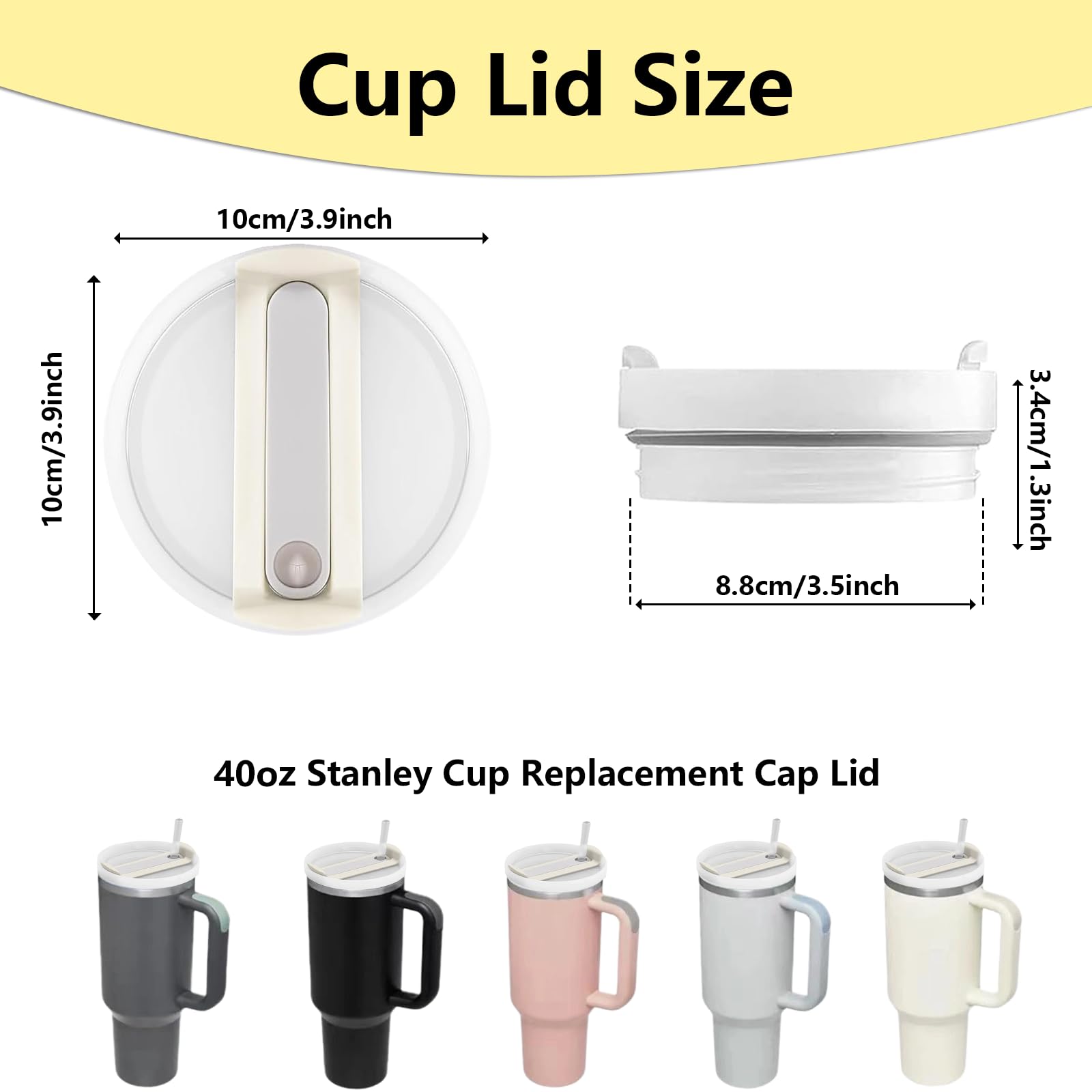 Stanley Cup Lid, 2 Pack 40 OZ Stanley Cup Lid Replacement, Spill Proof ...