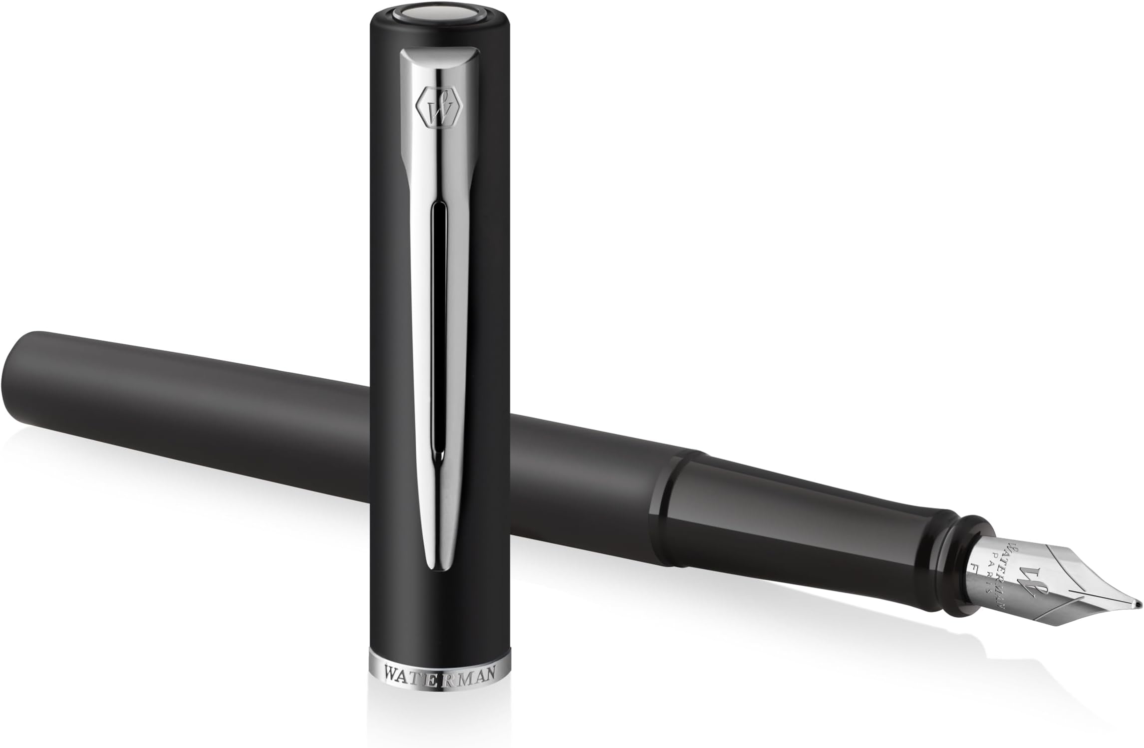 Waterman Allure Fountain Pen | Black Lacquer | Fine Nib | Blue Ink ...