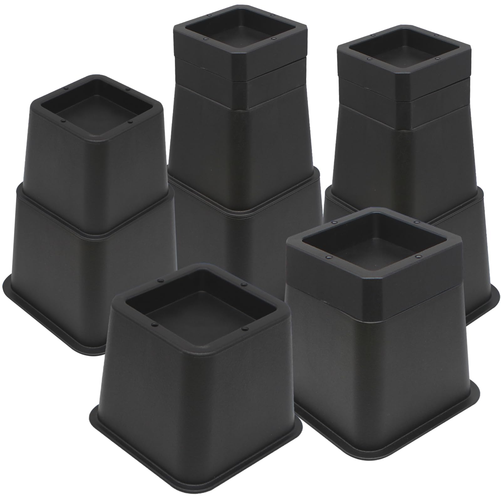 MYMULIKE 4 Set 16Pcs Bed Risers, 1,2,3,4,5,6,7,8,9,10 Inch Heavy Duty ...