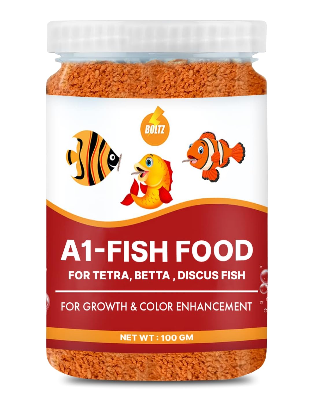 BOLTZ A1 Fish Food - 100 Gm Pellet Growth & Color Enhancer for Bettas ...