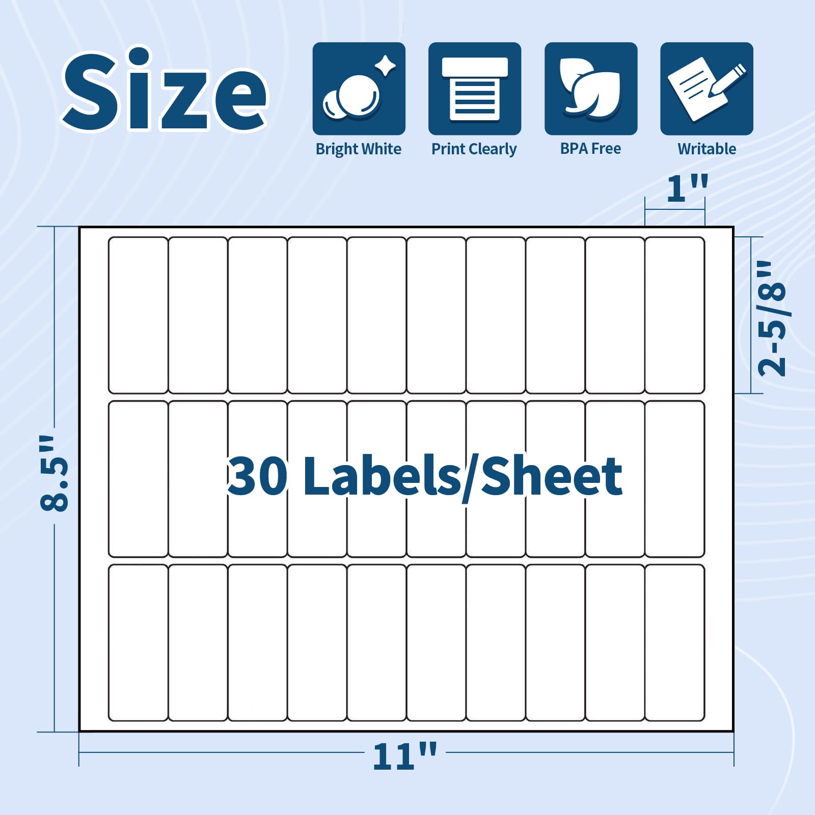 Snapklik.com : 500 Sheets 15000 Labels 30-up 1" X 2-5/8" Shipping ...