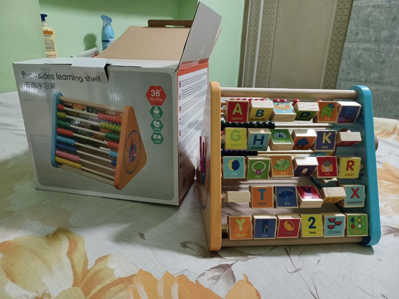 Kn2 MART 5 in 1 Activity Triangle Center Cube | Alphabet Blocks Abacus ...