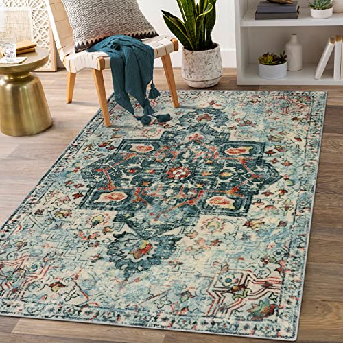 Lahome Boho Medallion Area Rug - 3x5 Washable Rugs for Entryway Soft ...
