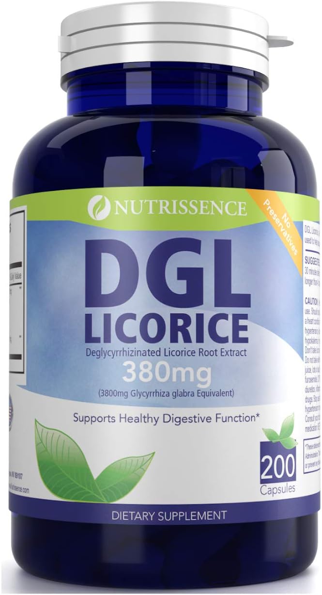 Amazon.com: DGL Licorice 380mg 200 Capsules - Deglycyrrhizinated ...
