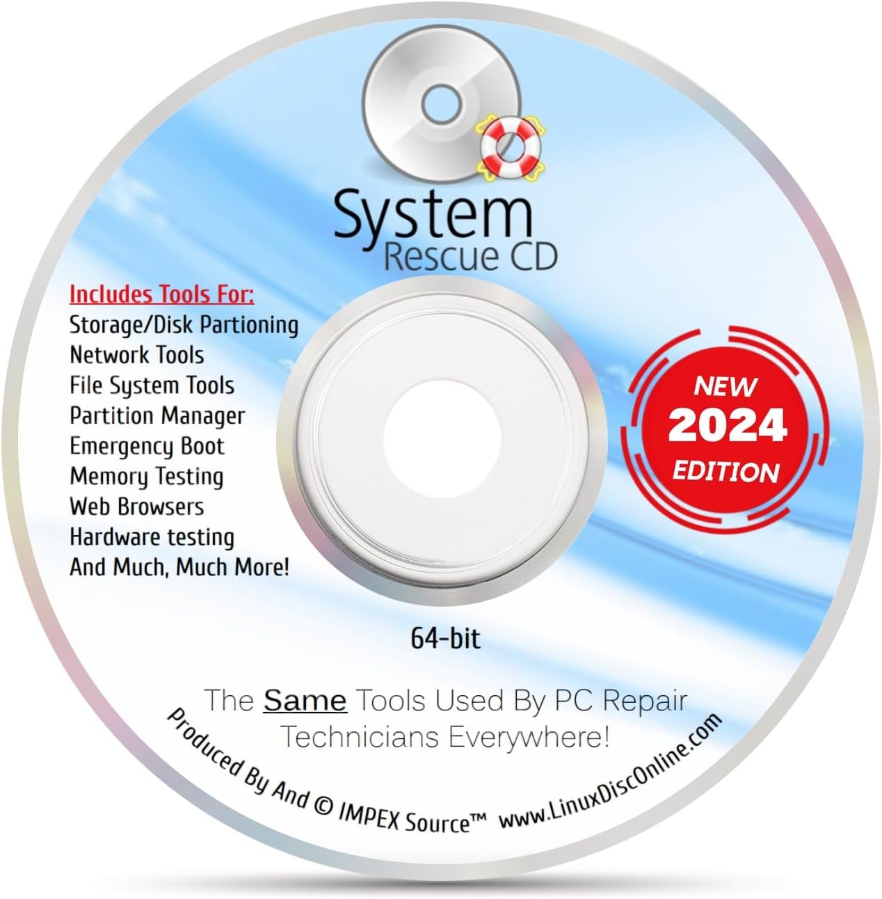 System Rescue CD System Recovery Disk for Windows 10, 8.1, 8, 7, Vista ...