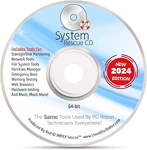 System Rescue CD System Recovery Disk for Windows 10, 8.1, 8, 7, Vista ...