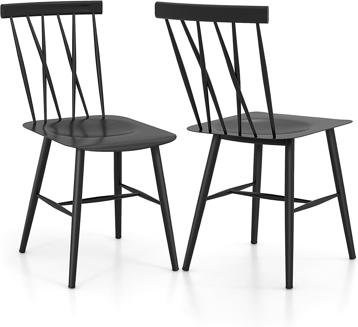 Amazon.com - Giantex Metal Dining Chairs Set of 2, Farmhouse Kitchen ...