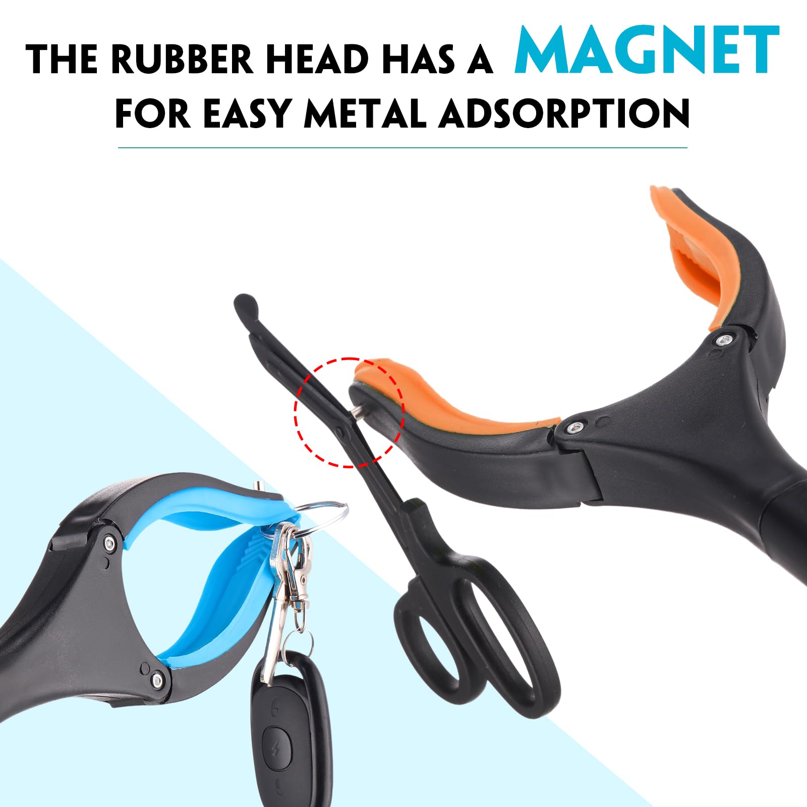 12 Pcs Grabber Reacher Tool Bulk 32 Inch, Extra Long Foldable Trash ...