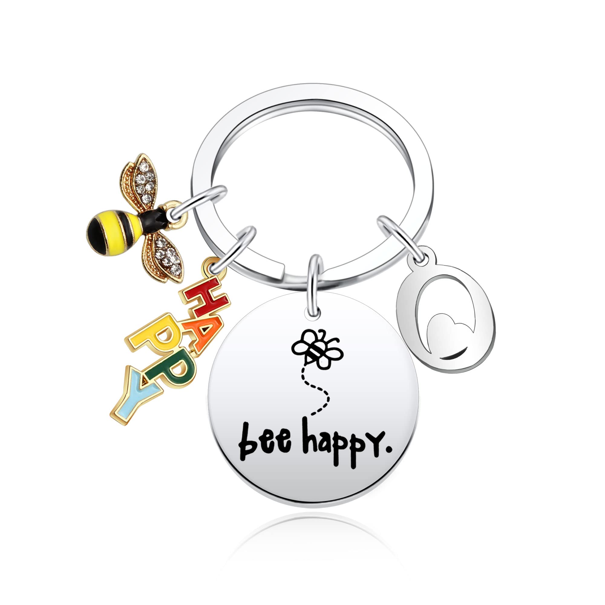 1 x Brand New Bee Happy Keyrings for Women Men Personalized 26 Letters ...