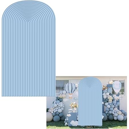 Amazon.com : Blue Ripples Pattern Arch Backdrop Cover for Birthday ...
