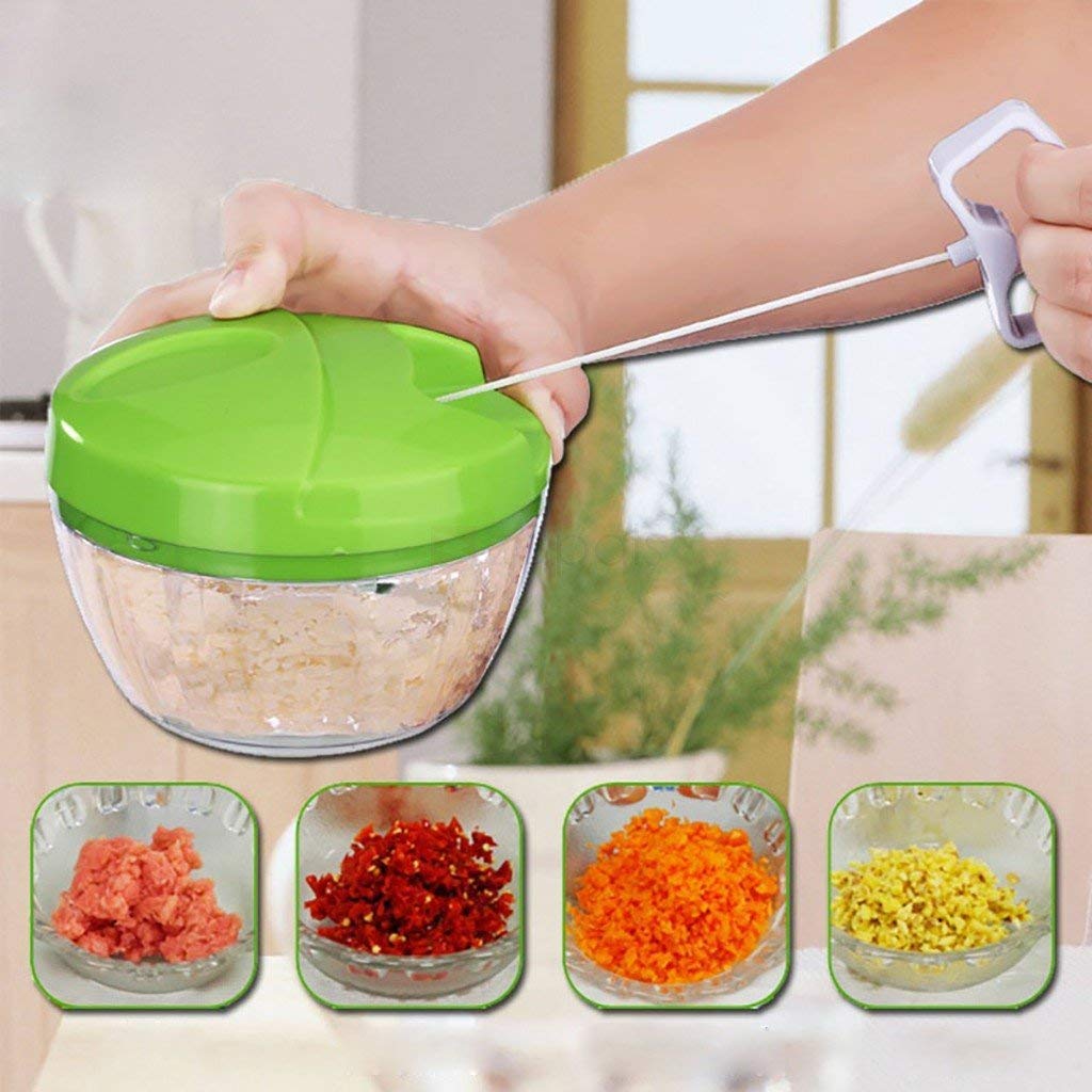 MEXFY Easy Spin Quick Cutter - Vegetable Fruit Nut Onion Chopper, Hand ...
