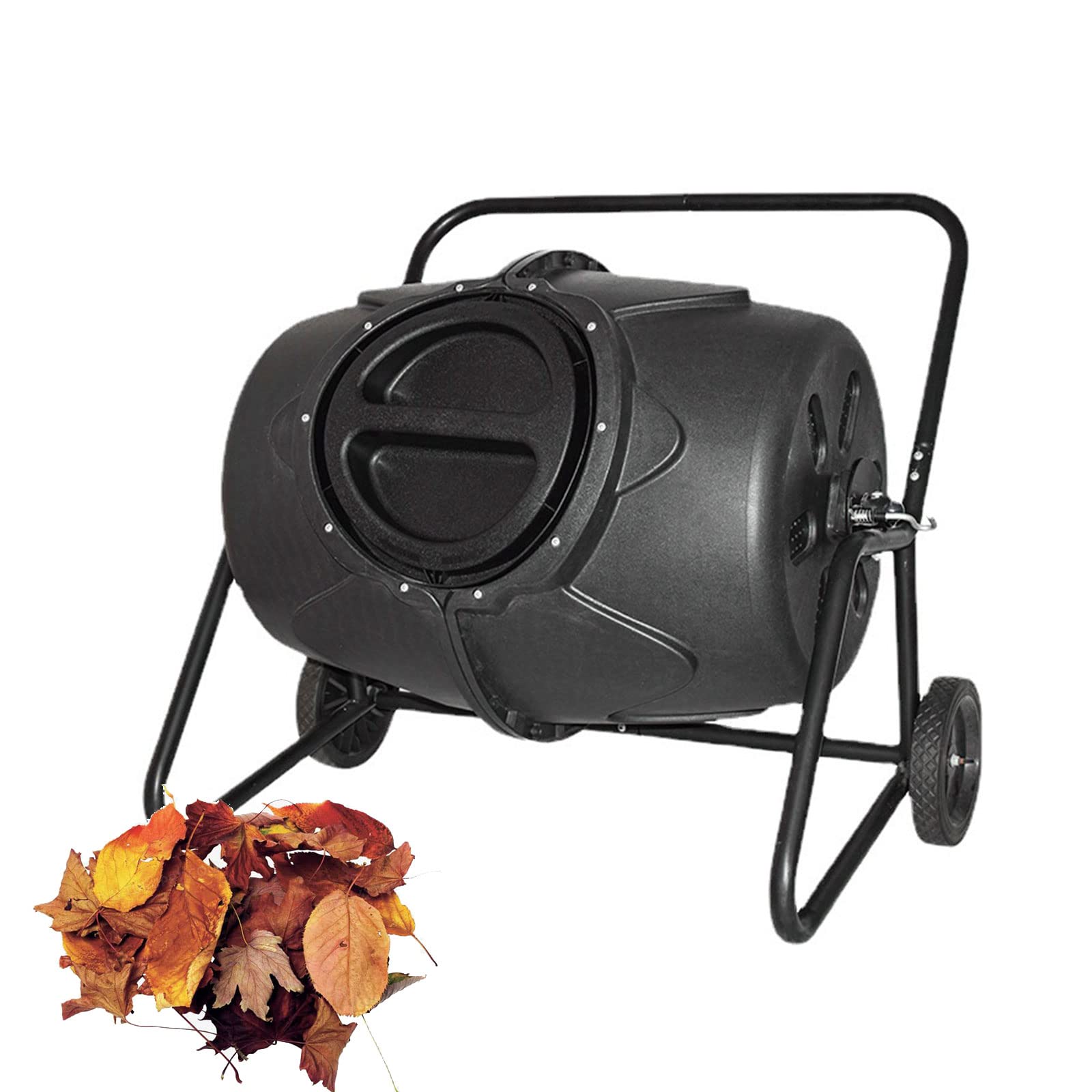 Buy 190L Garden Com Bin, 360° Rotating Tumbling Compost Bin, Outdoor ...