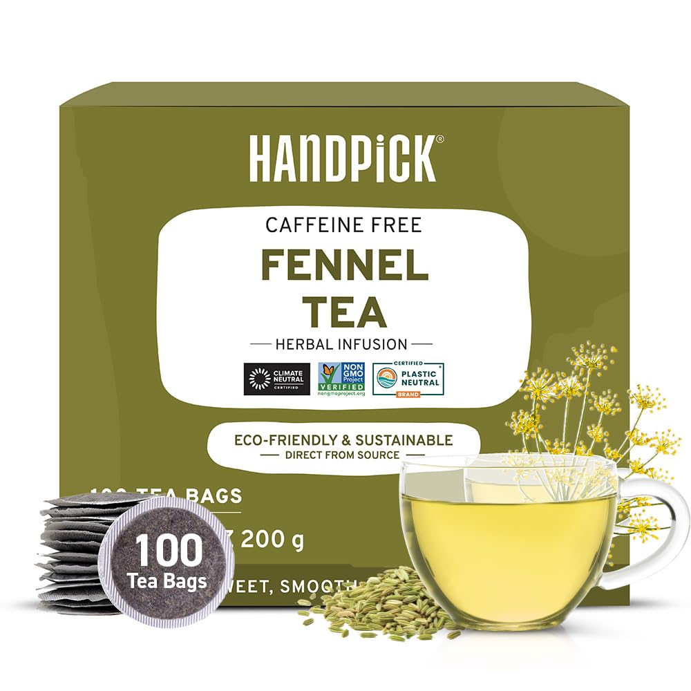 HANDPICK, Fennel Tea Bags (100 Herbal Tea Bags) Caffeine Free, Made ...