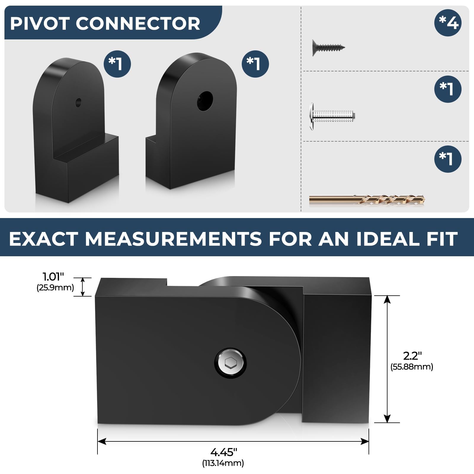 Snapklik.com : Gyykzz 1 Pack Black Level Pivot Connector For Stainless ...