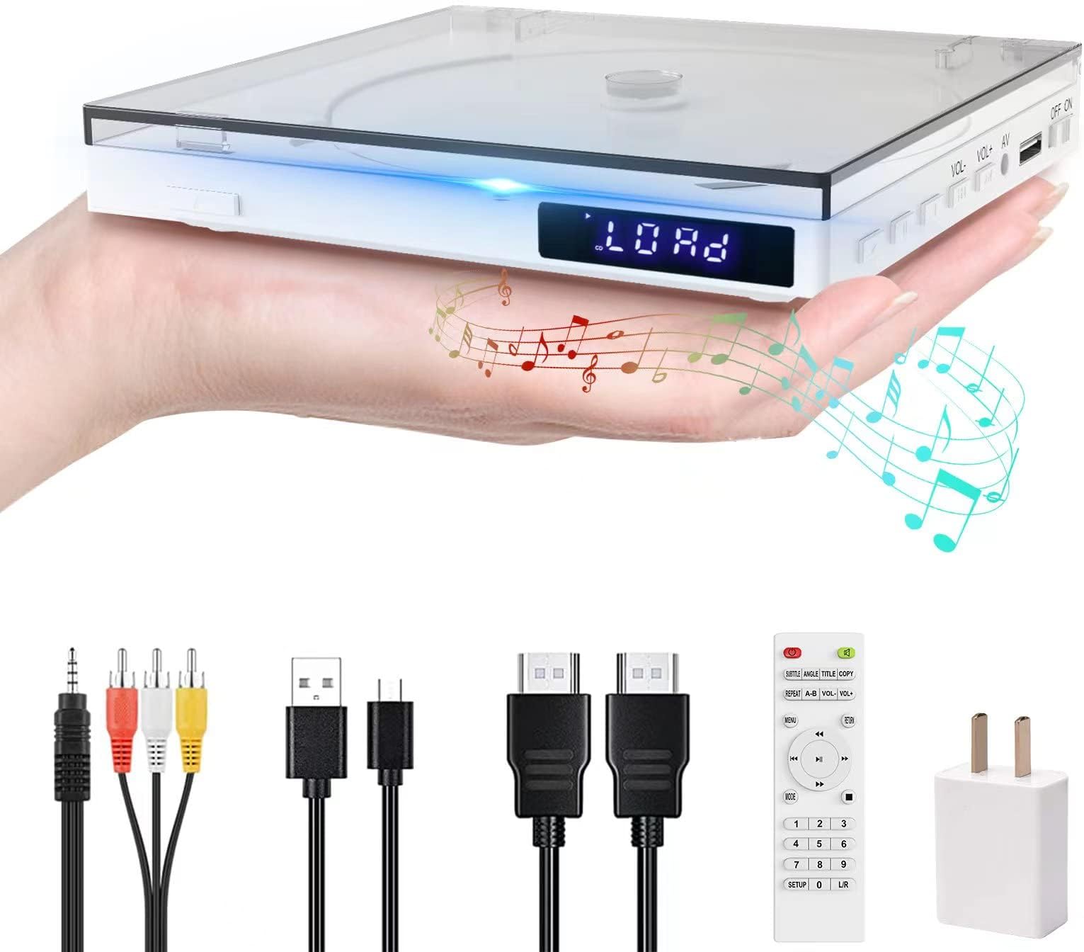 Mini DVD Player, DVD Players for TV Built-in HiFi Speakers, Region Free ...