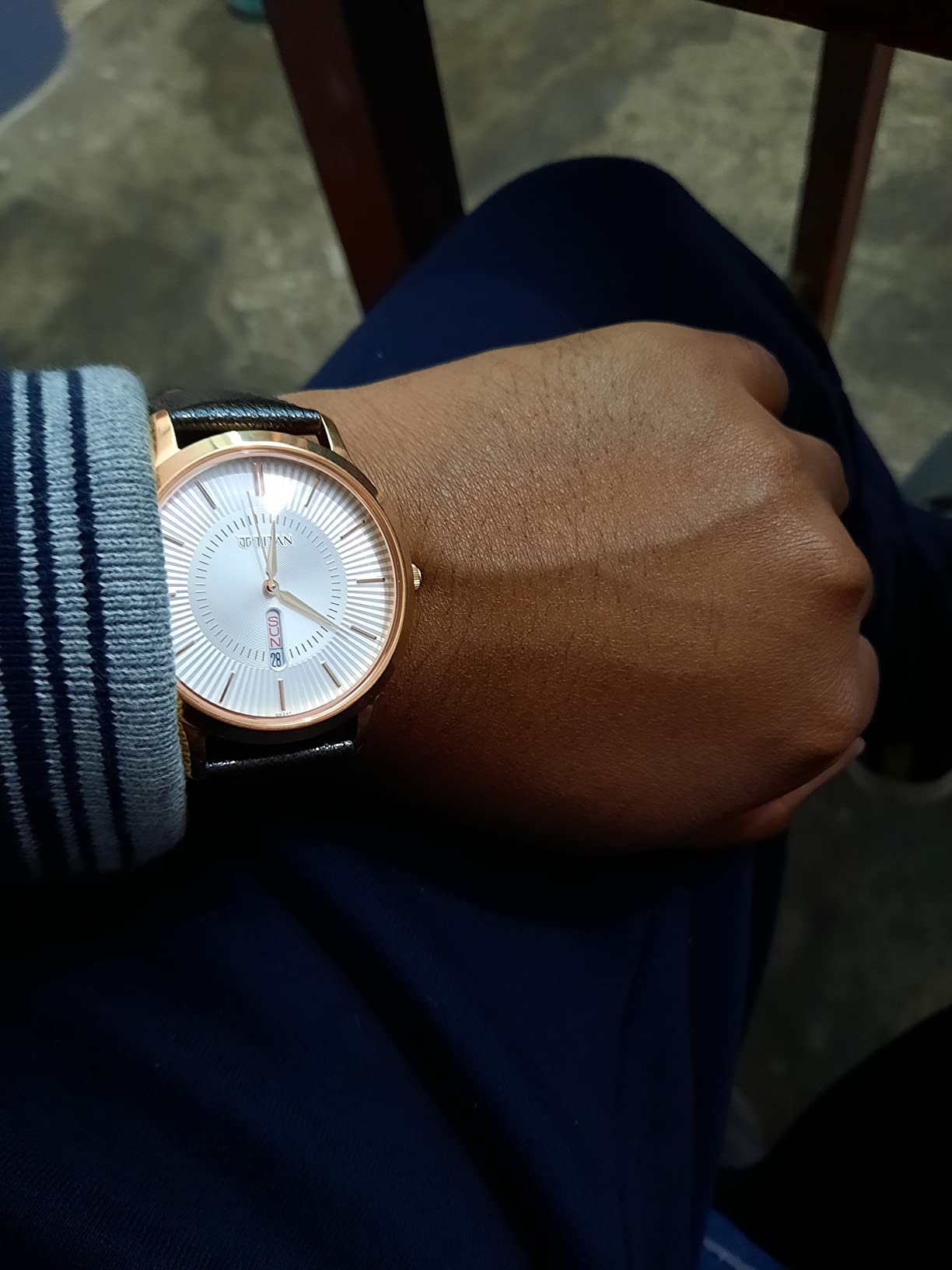 Titan Lagan White Dial Analog Day/Date Leather Strap Watch for Men ...