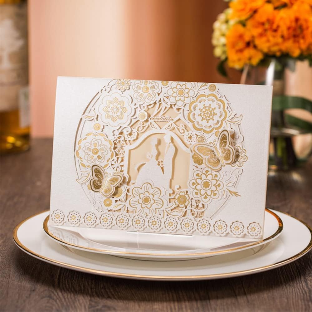 CYSKY 20 Pack Wedding Invitation Card Set with Blank Printable Paper ...