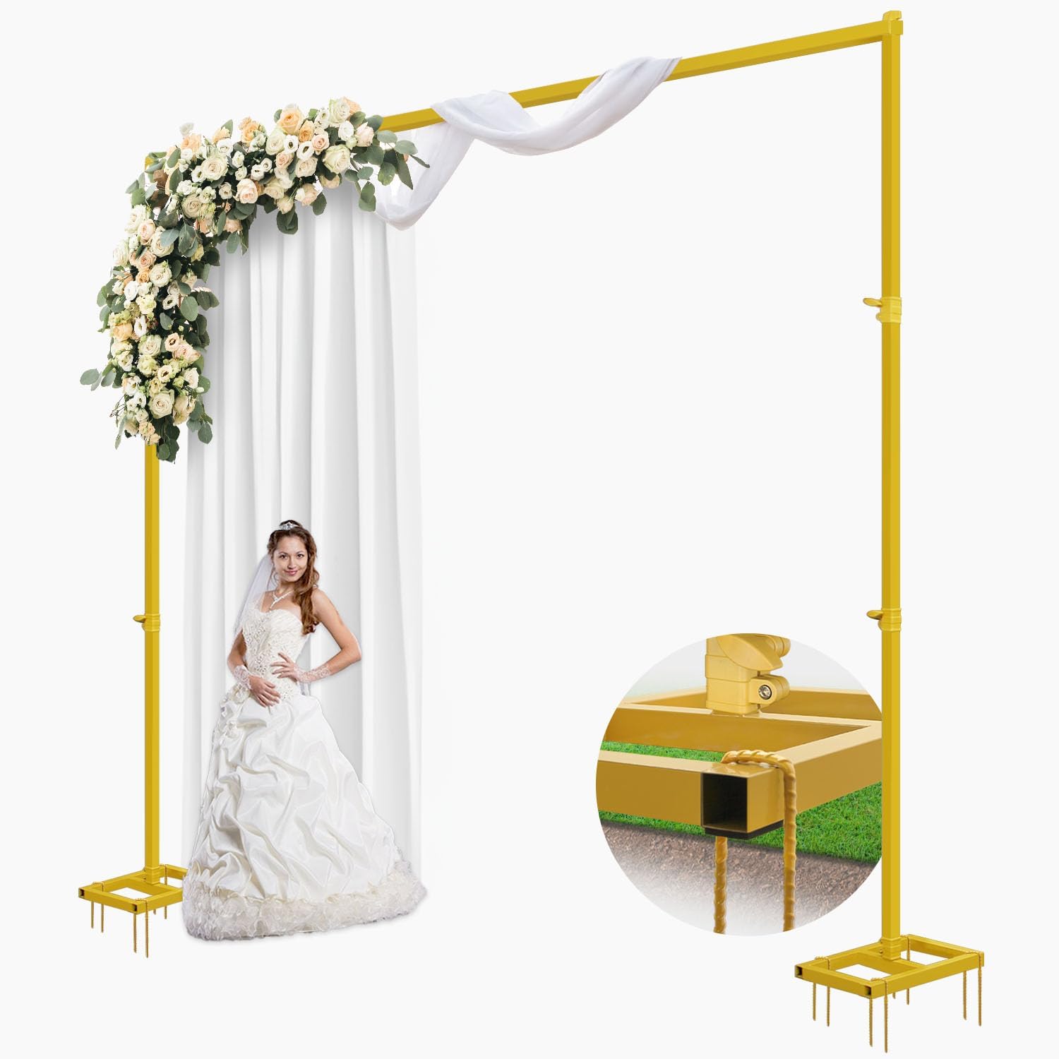 Amazon.com: Julius Studio 10 x 10 ft. Large Heavy Duty Gold Wedding ...