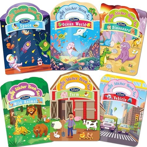 Reusable Sticker Books for Kids 3-6 Toys, Includes 4 Themes Animals ...