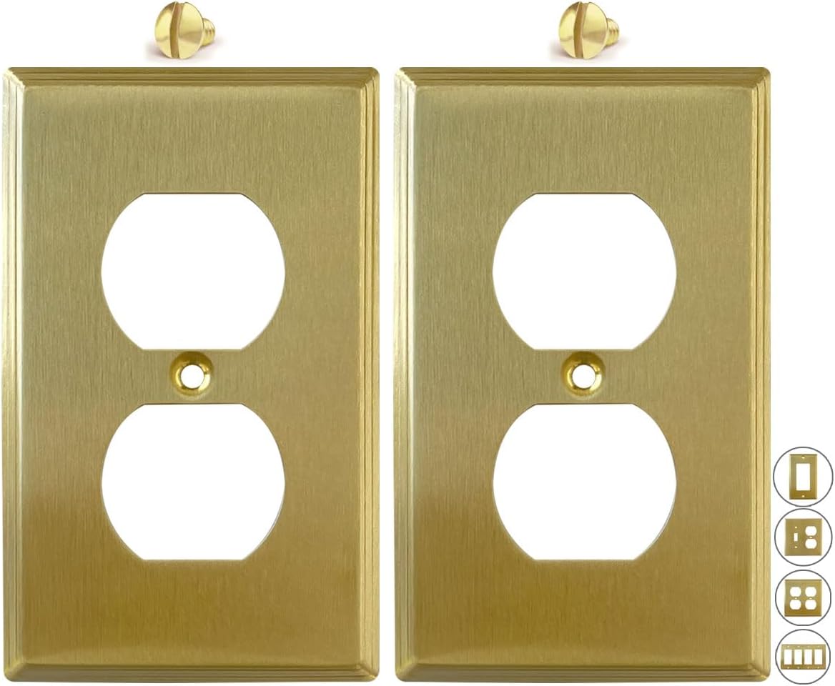 Rio Salto MID-SIZE Modern Linear Metal Gold Outlet Cover or Light ...