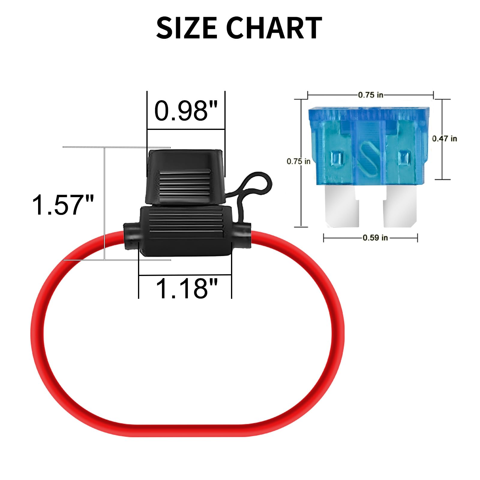 Snapklik.com : MuHize Inline Fuse Holder 12V - Upgraded 16 Gauge ...