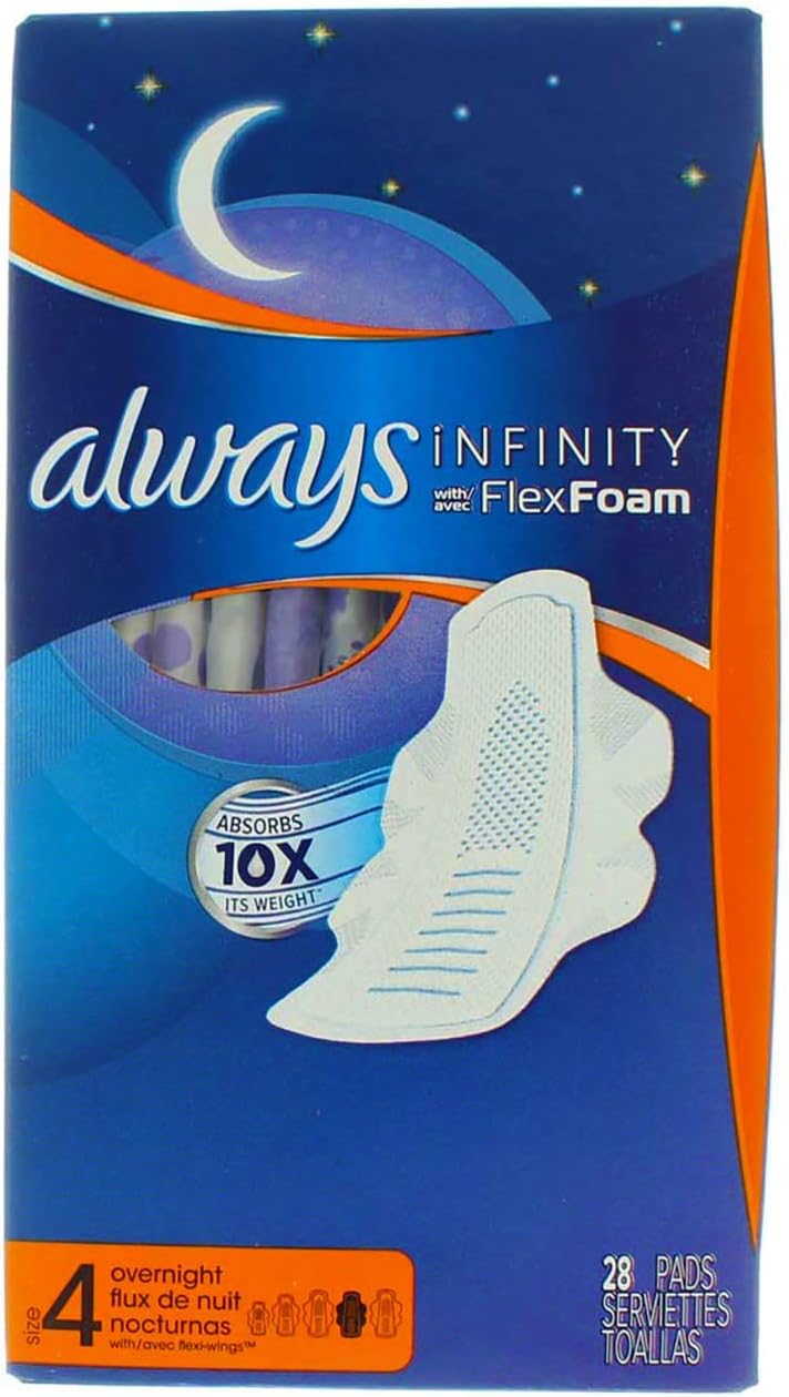 Amazon.com: Always Infinity FlexFoam Pads for Women, Size 4, Overnight ...
