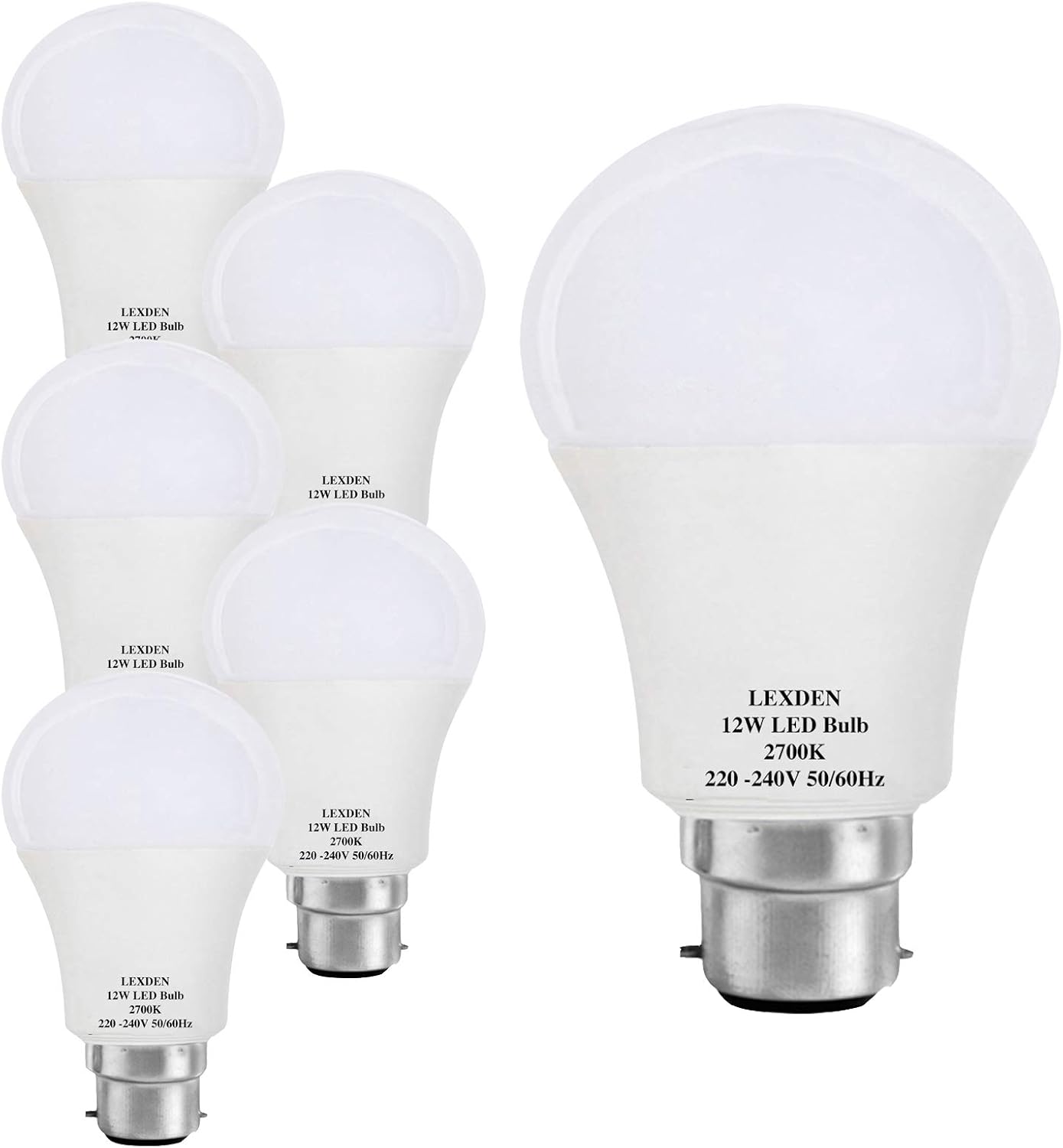 LEXDEN 12W LED Bulb Bayonet B22, Warm White 2700K, Equivalent to 100W ...