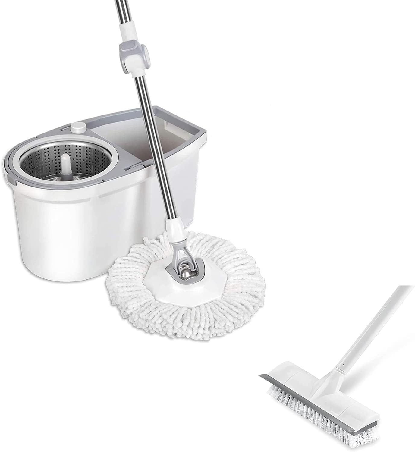 Amazon.com: BOOMJOY Spin Mop and Bucket & Floor Scrub Brush : Health ...