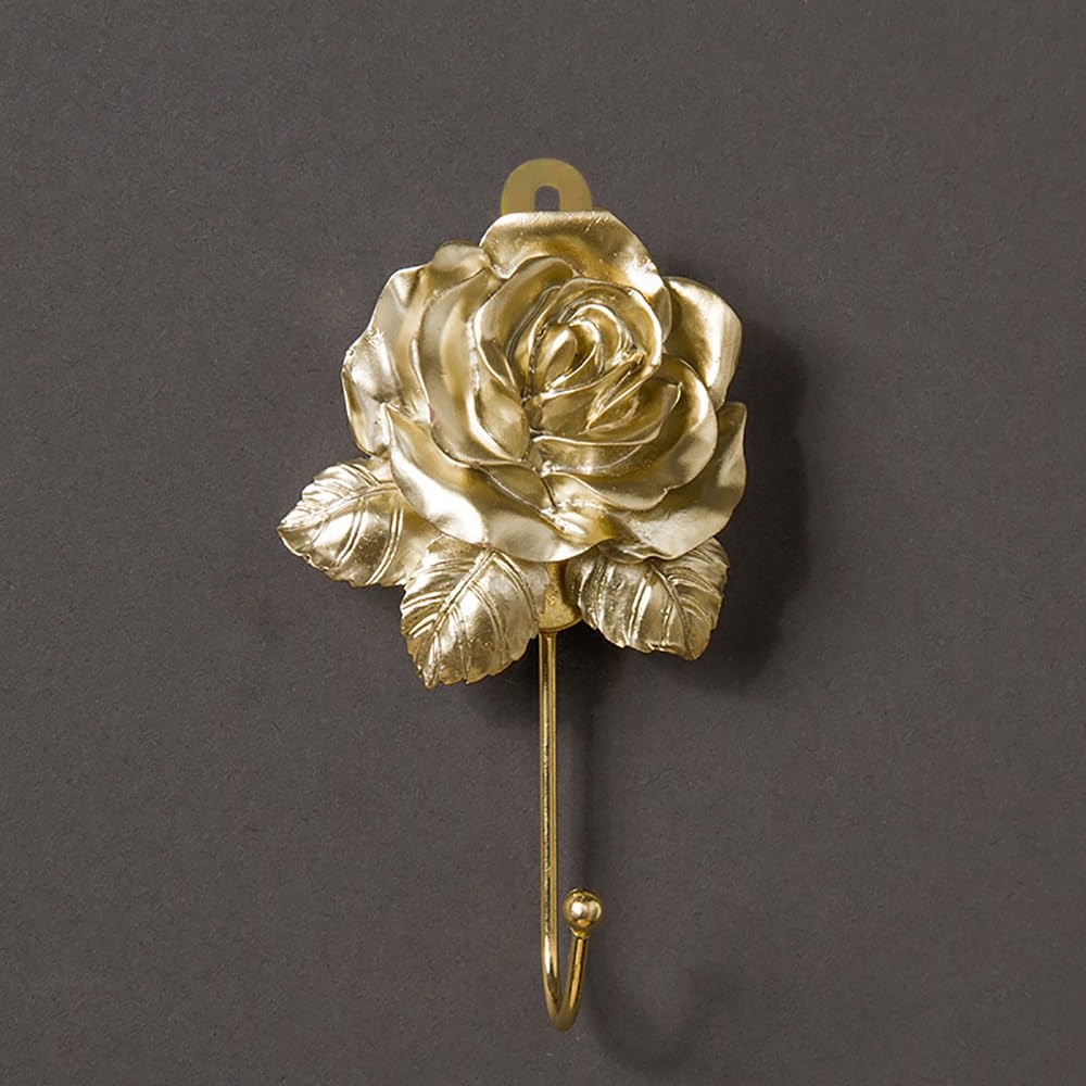Amazon.com: MDPLY Gold Decorative Wall Hook, Vintage Flower Key Hook ...