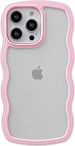 Amazon.com: Caseative for iPhone 14 Pro Max Case,Cute Curly Wave Frame Shape Shockproof Soft ...