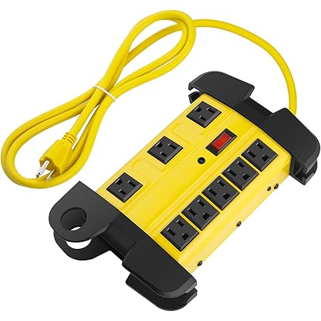 Yellow Jacket 5139N 14/3 6-Outlet Heavy Duty Industrial Metal Workshop ...