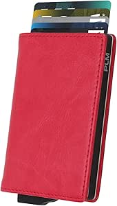Amazon.com: PLMCASE Mens Minimalist Pop up Wallet RFID Blocking Slim ...