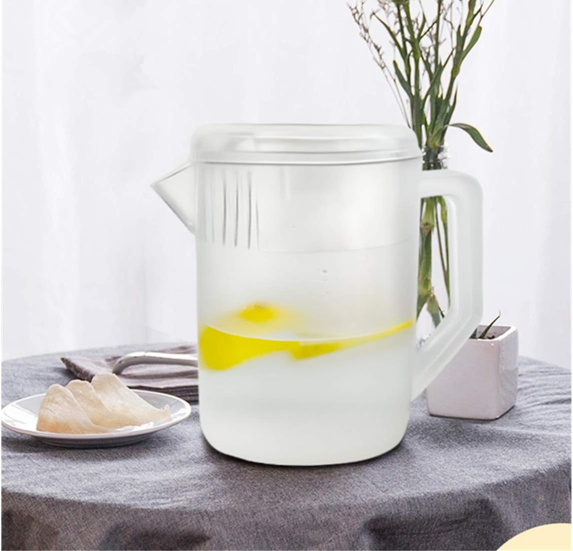 Amazon.com: Plastic Pitcher Pot Jug with Lid for Hot/Cold Water, Ice ...
