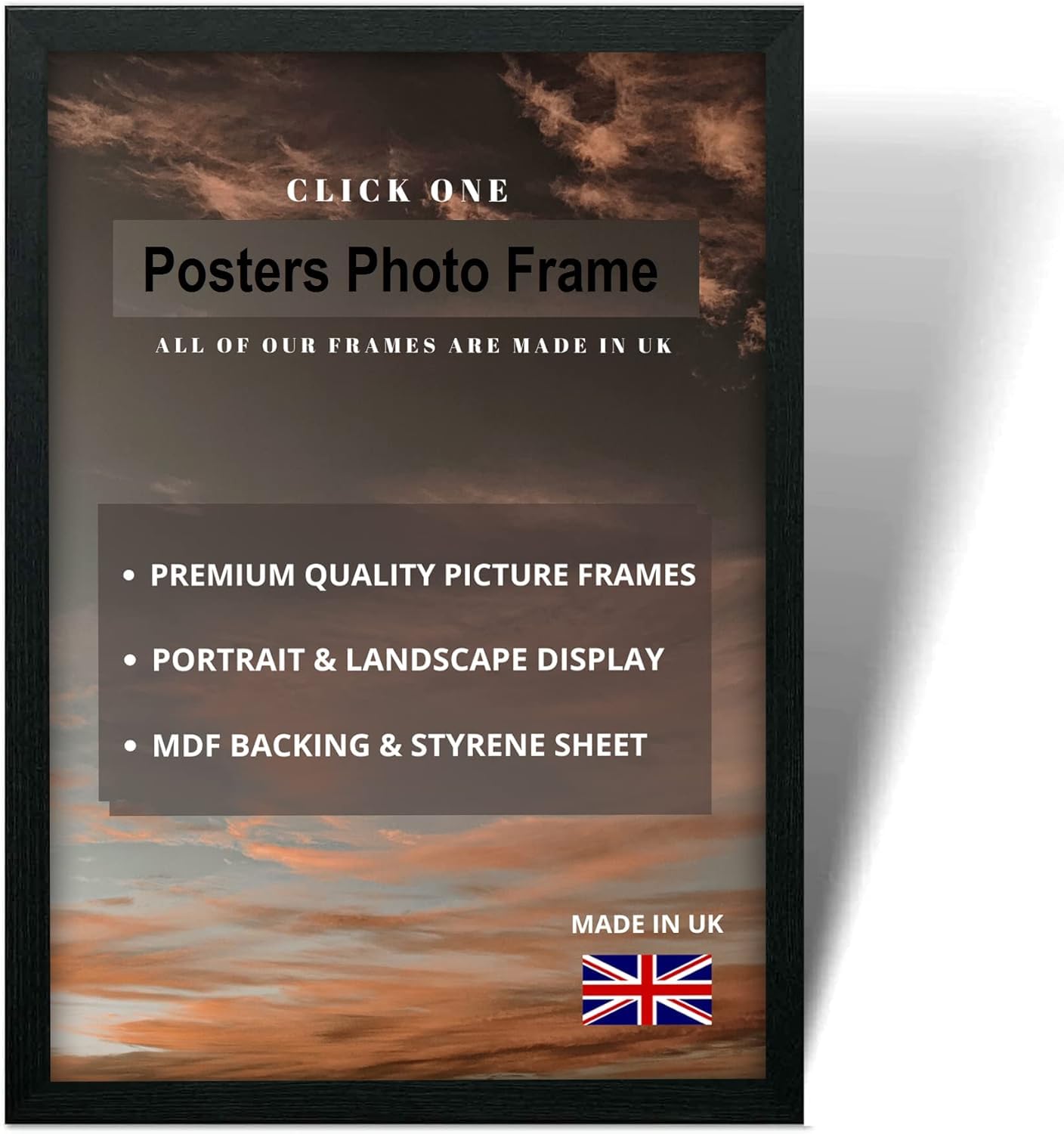 Click One Large Poster Frame 42cm x 60cm Large Picture Frames Shatter ...