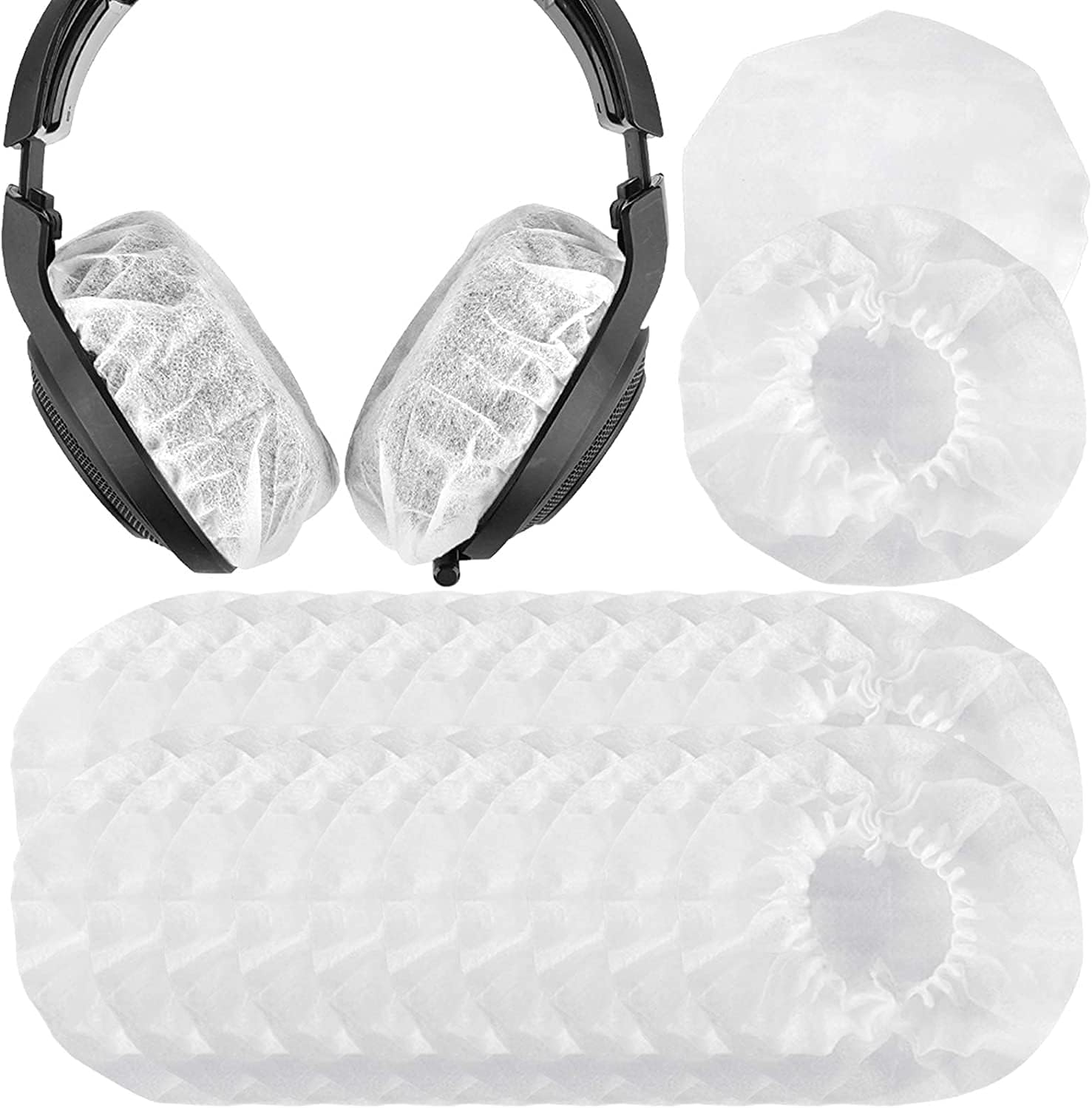 Amazon.com: Geekria 100 Pairs Disposable Headphones Ear Cover for Large ...