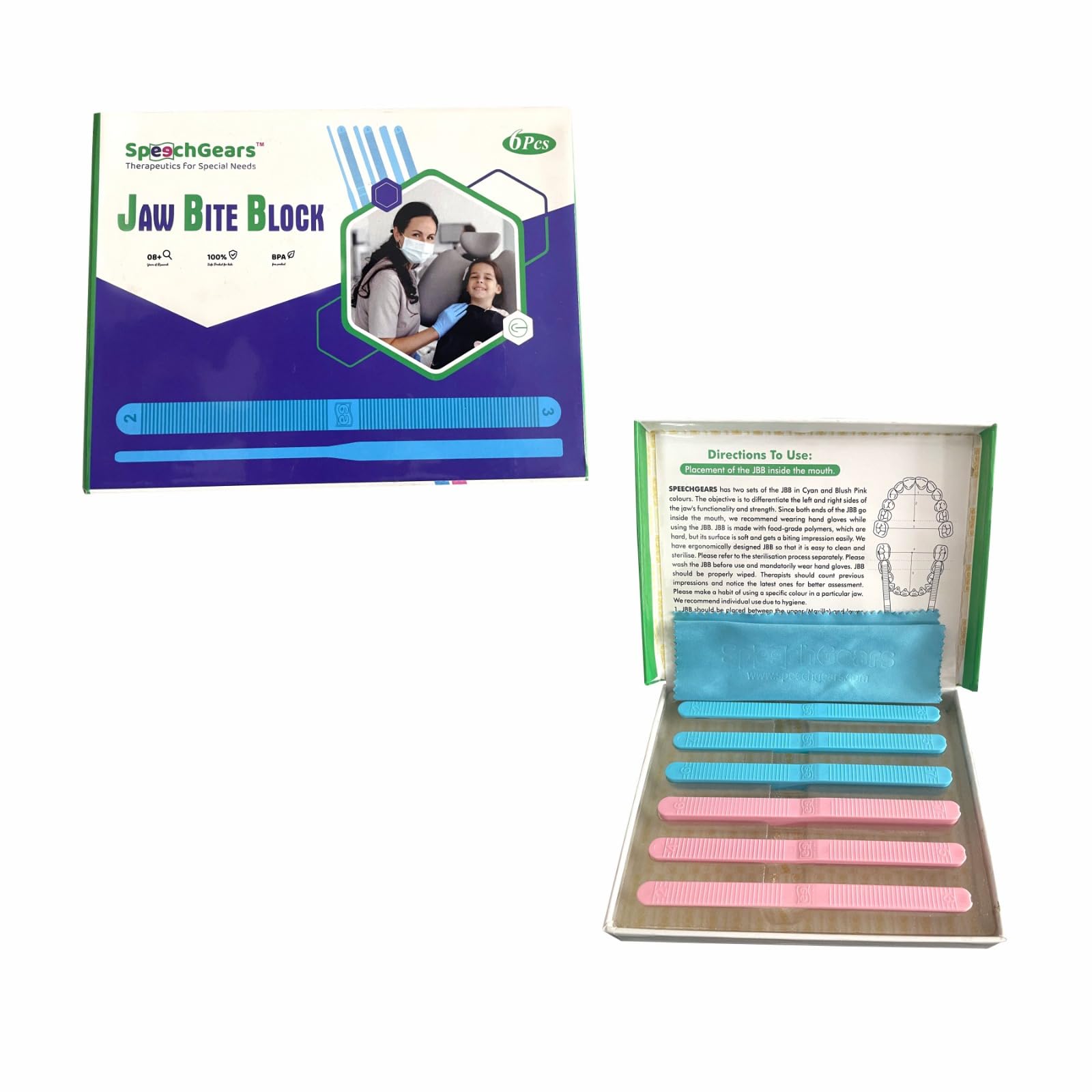 SpeechGears Jaw Bite Blocks Speech Therapy Tool (Blue) : Amazon.in ...