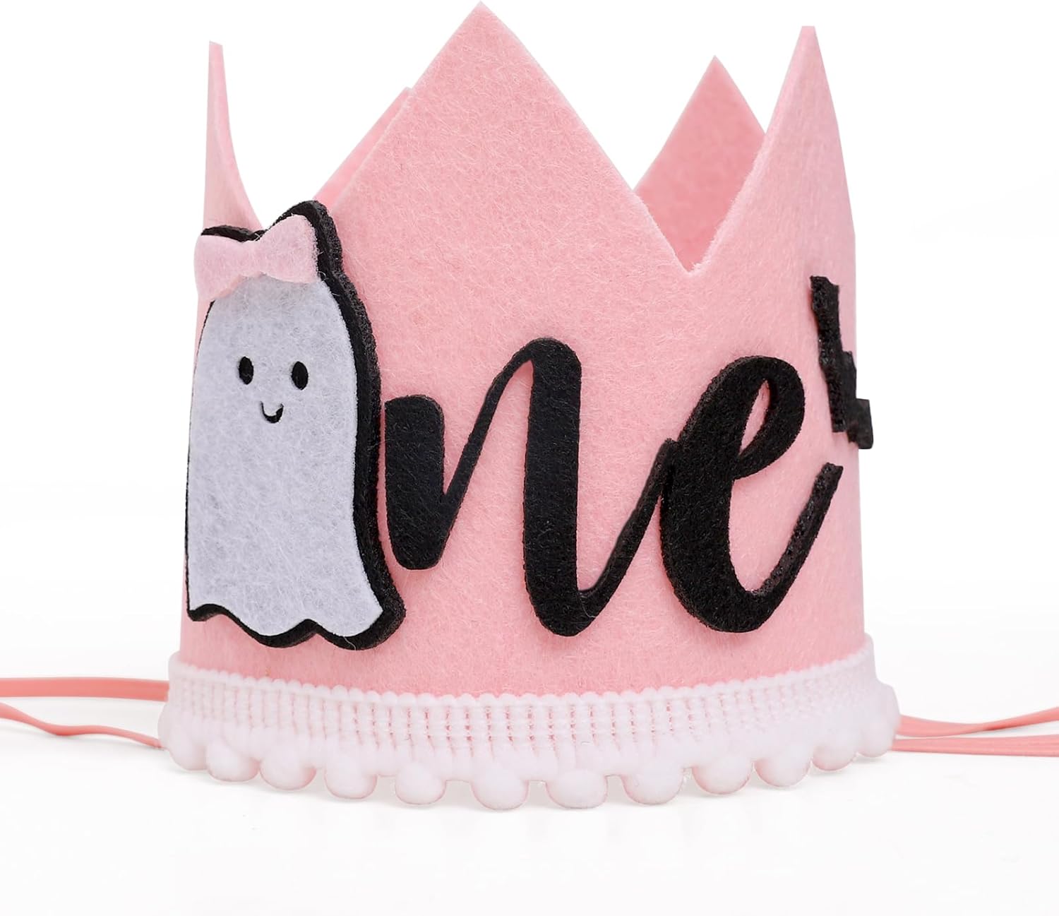 Amazon.com: Spooky 1st Birthday Crown - Girl's Pink Ghost Bat Party Hat ...