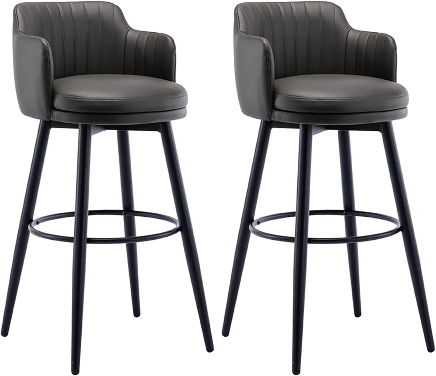 GJDHUQO Bar Stool Swivel Counter Height PU Leather Bar Stools for ...