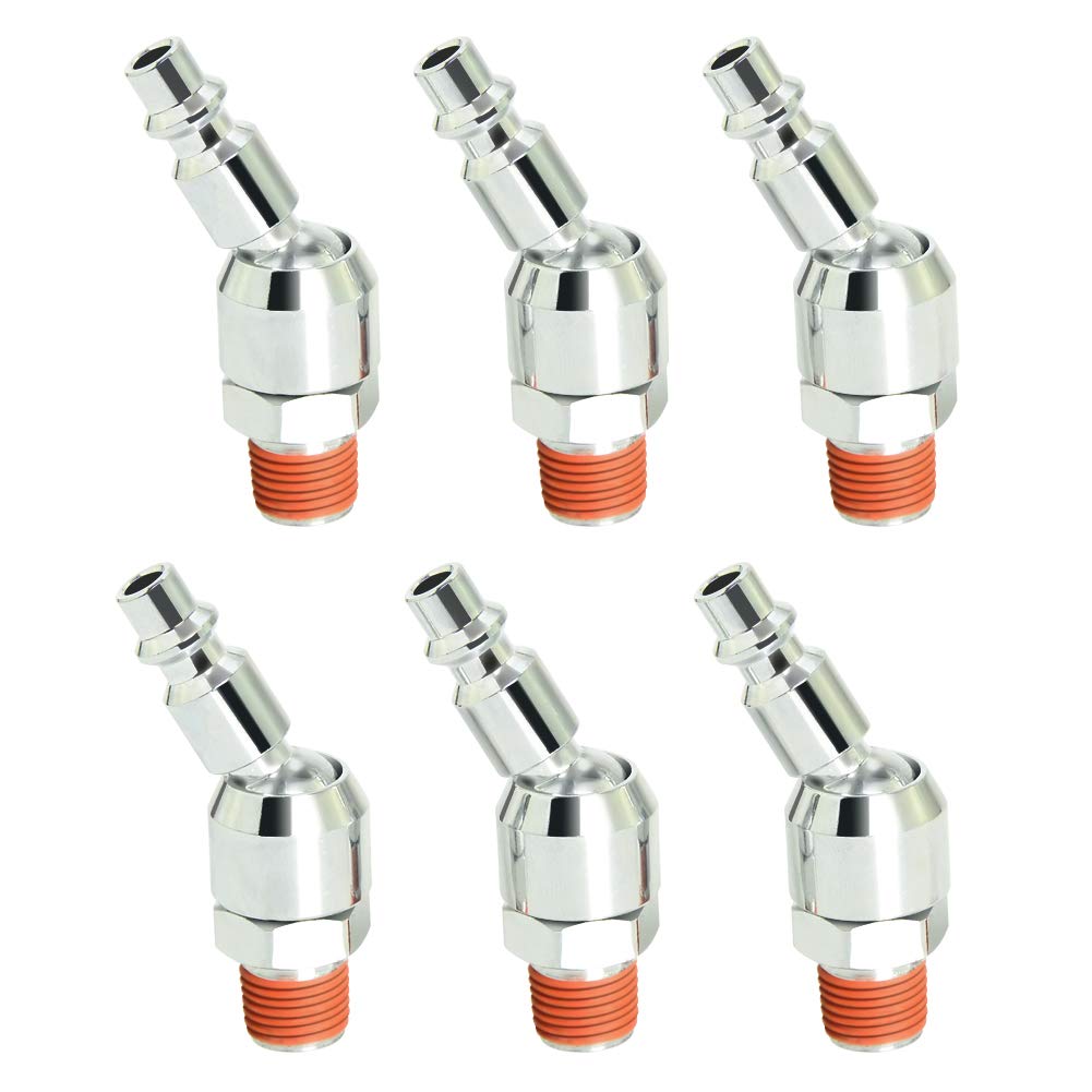 Buy HER 6PCS 1/4" Swivel Air Plug, 6-Pack Industrial Swivel Coupler and ...