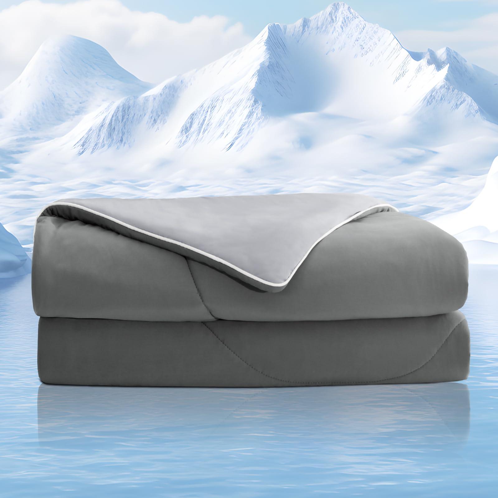 Amazon.com: NEXHOME PRO Cooling Comforter Queen Size - Summer Dark Grey ...