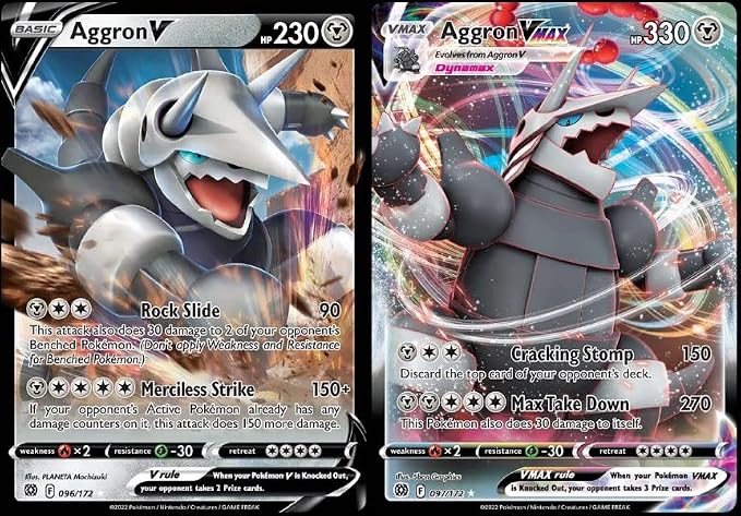 Pokemon Aggron V & Vmax 097/172 Brilliant Stars - Lote de cartas ultra ...